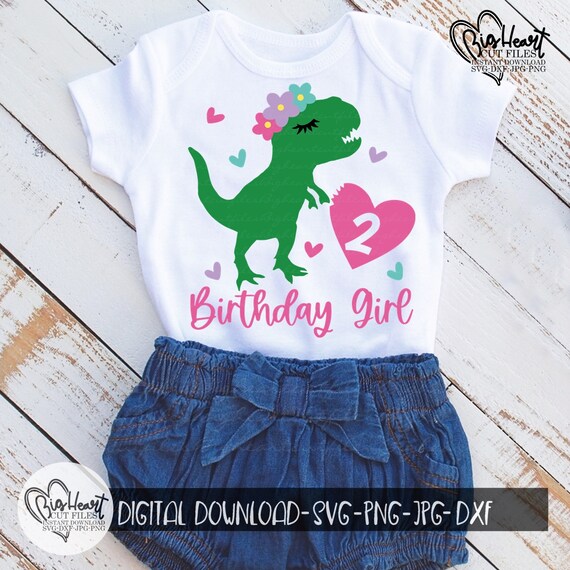 T Rex Birthday Svg Dinosaur Svg Two Svg Dinosaur Birthday | Etsy