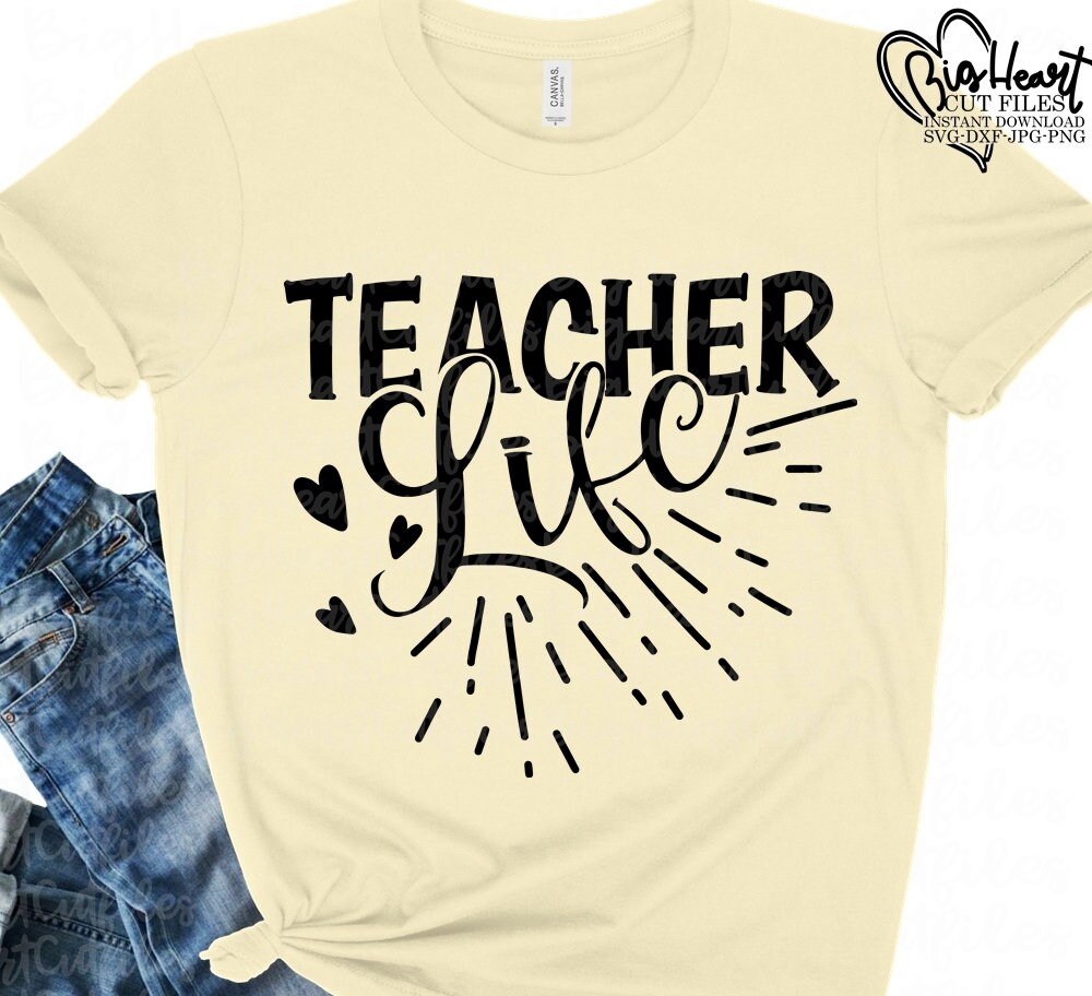 Teacher Life Svg Png Jpg Dxf Teacher Life Cut File Back | Etsy