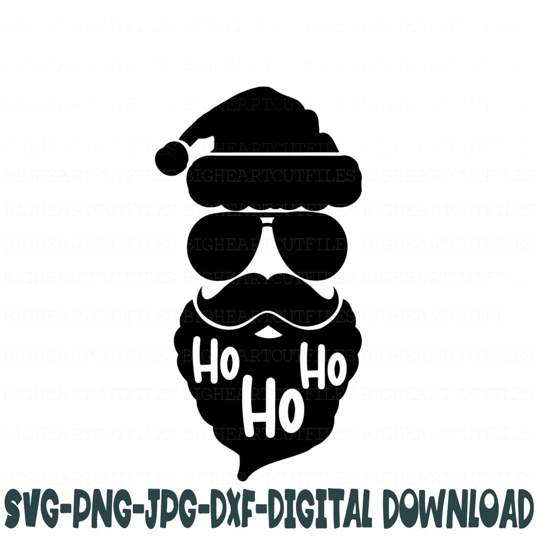 Santa Ho Ho Ho Svg, Png, Jpg, Dxf, Santa Beard Svg, Merry Christmas Svg ...