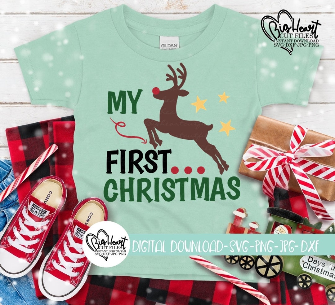 My First Christmas Svg, Png, Jpg, Dxf, Reindeer Svg, 1st Christmas Svg ...