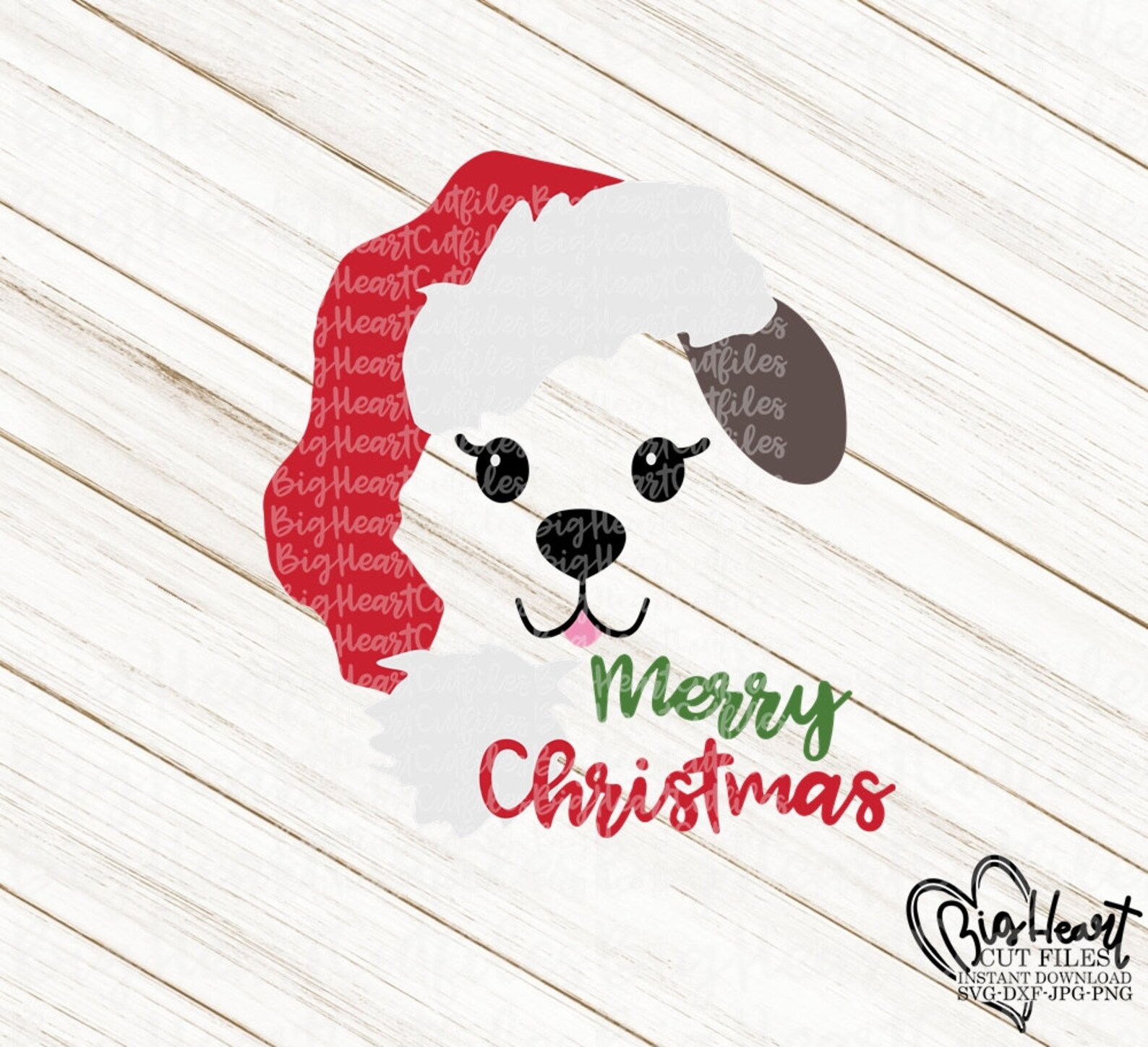 Christmas Puppy Svgsanta Puppy Svgpuppy With Santa Hat - Etsy