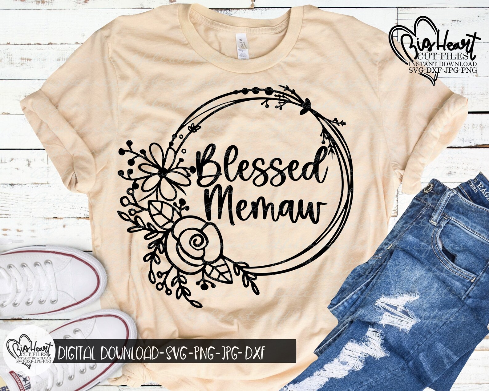 Bendita Memaw Svg Png Jpg Dxf Memaw Svg Grandma Shirt | Etsy