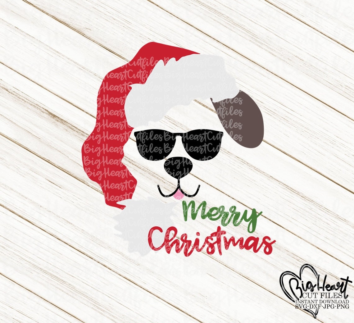 Christmas Puppy Svg Png Jpg Dxf Merry Christmas Svgsanta - Etsy