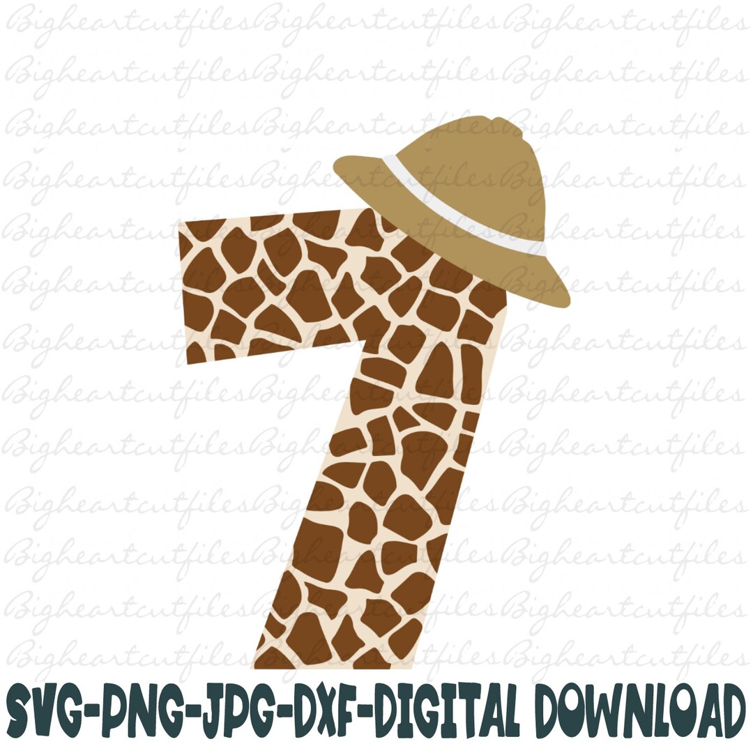 7th Birthday Svg, Png, Jpg, Dxf, Safari Birthday Cut File - Etsy
