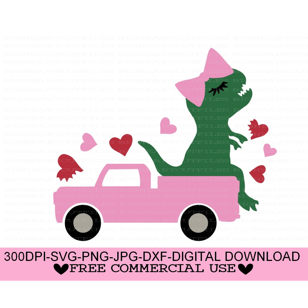 Valentine Dinosaur Svg Png Jpg Dxf Dinosaur Cut File - Etsy
