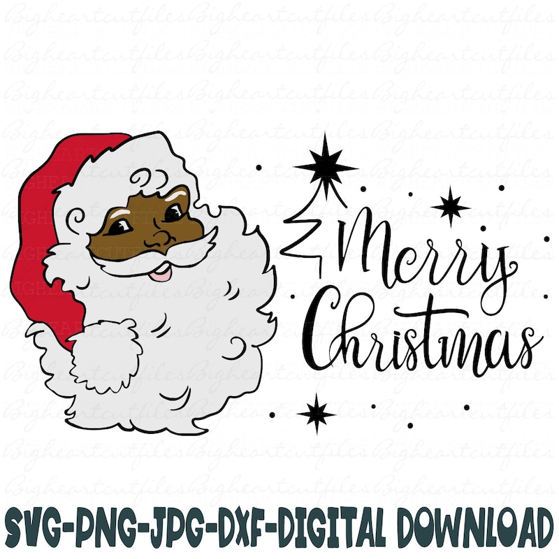 Black Santa Svg - Etsy