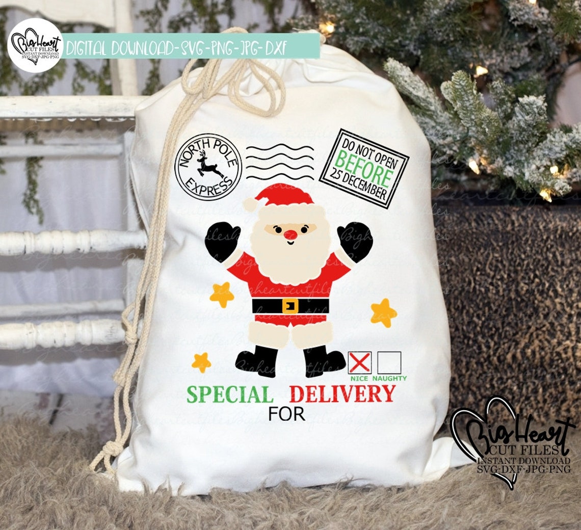 Cute Santa Sack Svg Png Jpg Dxf Design Santa Svg Santa - Etsy