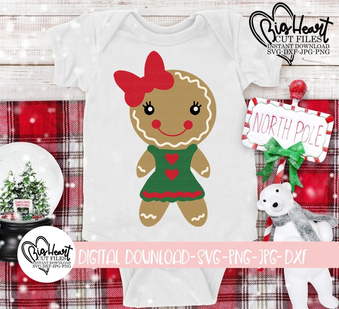 Gingerbread Svg, Png, Jpg, Dxf, Gingerbread Girl Svg, Gingerbread Bow ...