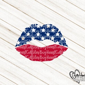 US Flag Lips Svg, Png, Jpg, Dxf, 4th of July Svg, American Flag Lips ...