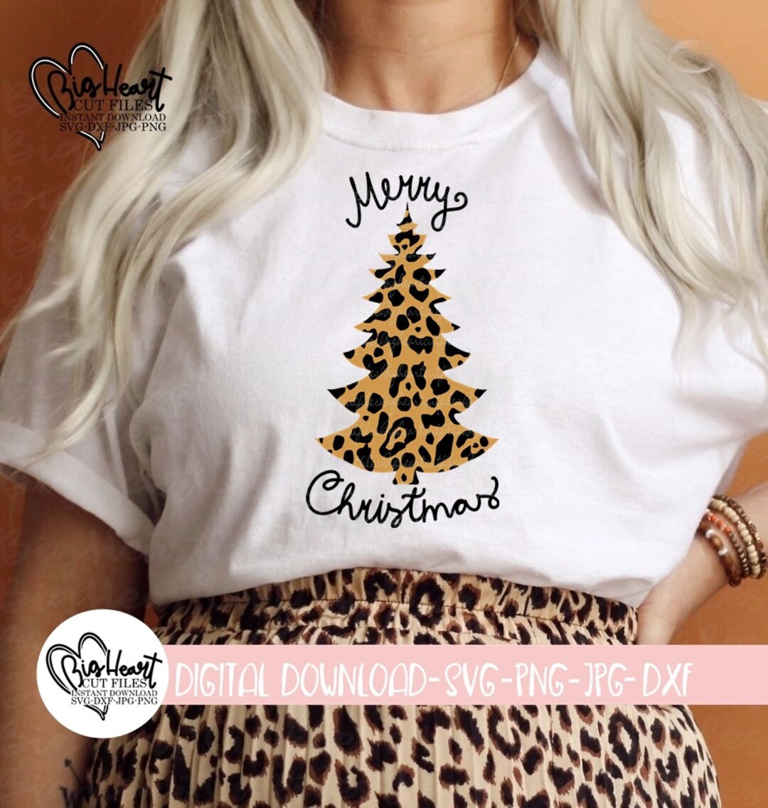 Leopard Pine Tree Svg, Png, Jpg, Dxf, Merry Christmas Svg, Christmas ...