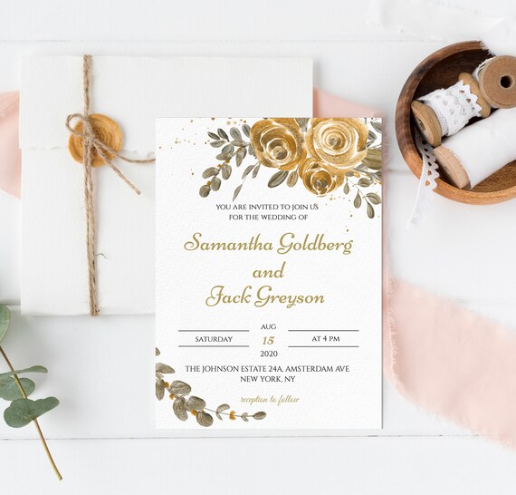 Printable Chartreuse Wedding Invitation Personalized Bridal | Etsy