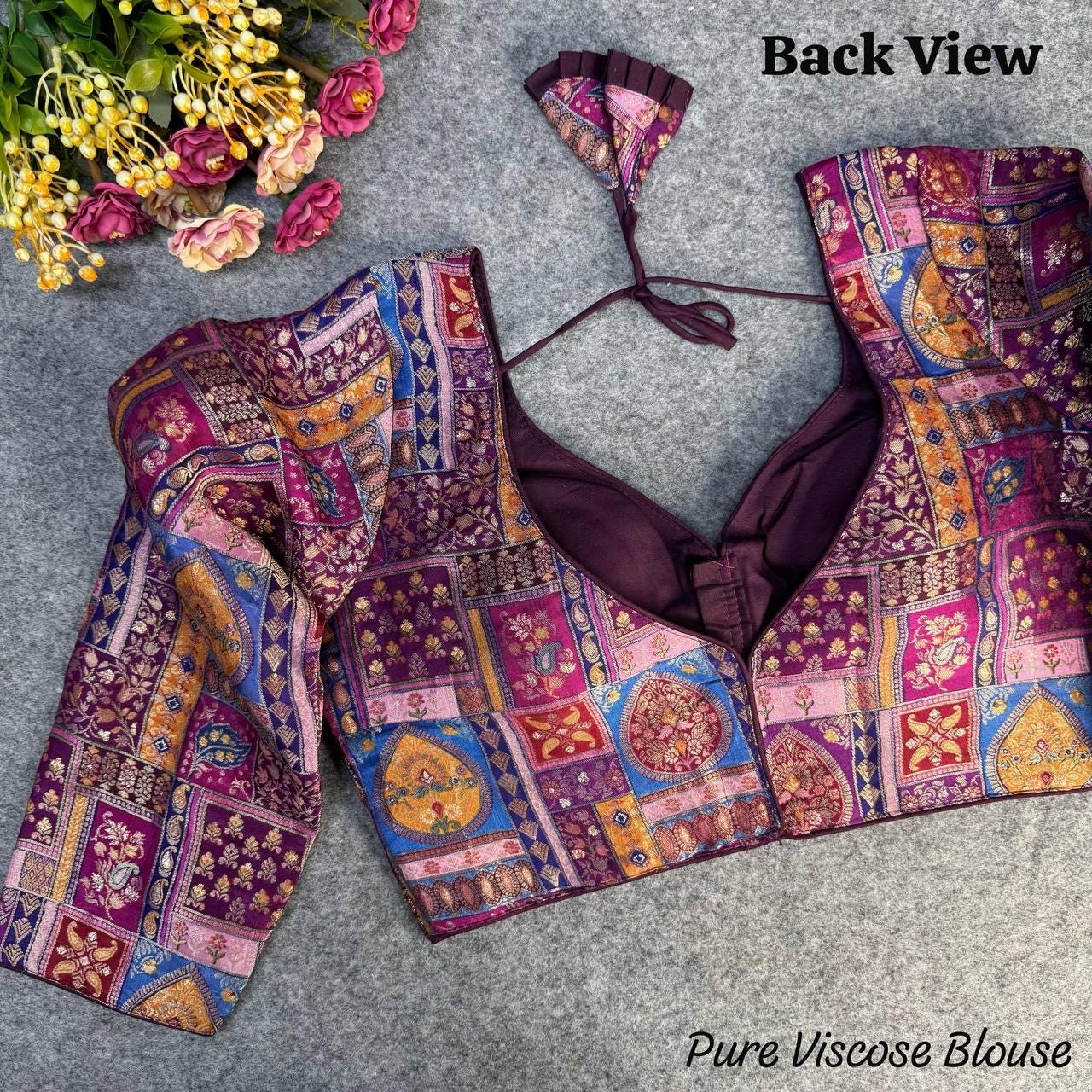 Readymade Heavy Beautiful Pure Cosmos Viscose Jacquard Silk Blouse ...