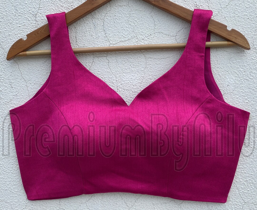 Sweetheart Hot Pink Silk Sleeveless Readymade Saree Blouse Sweetheart ...