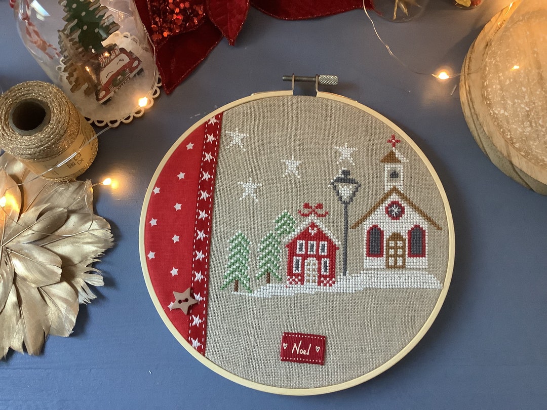 Tambour brodé main Noël /Décoration murale brodée /préparez un - Etsy ...