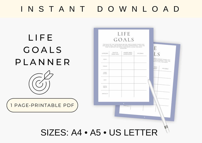 Life Goals Planner Template at Fawn Adams blog