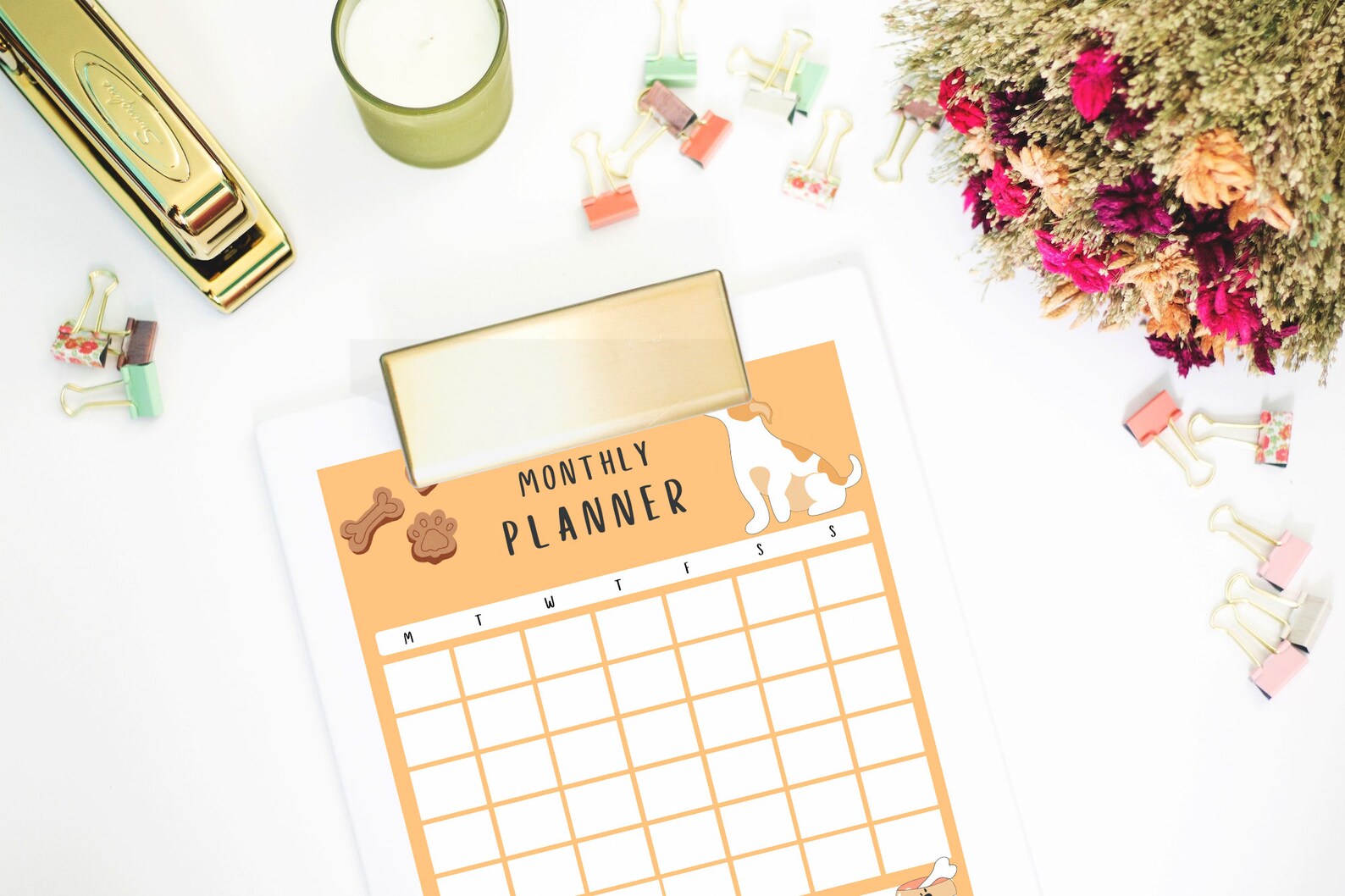 Monthly Planner Dog Themed Printable Monthly Planner Dog - Etsy