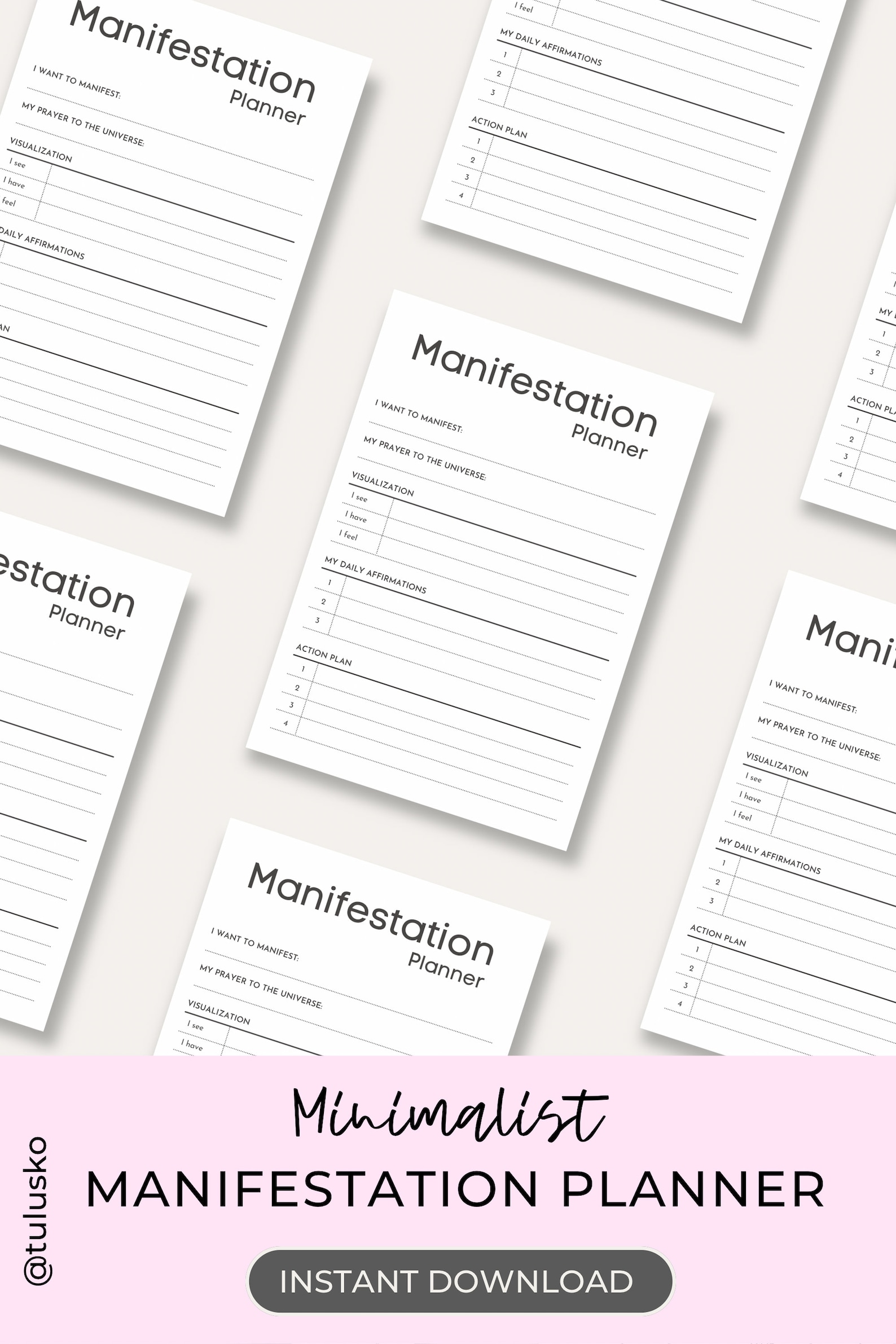 Manifestation Planner Daily Manifestation Journal Manifesting - Etsy
