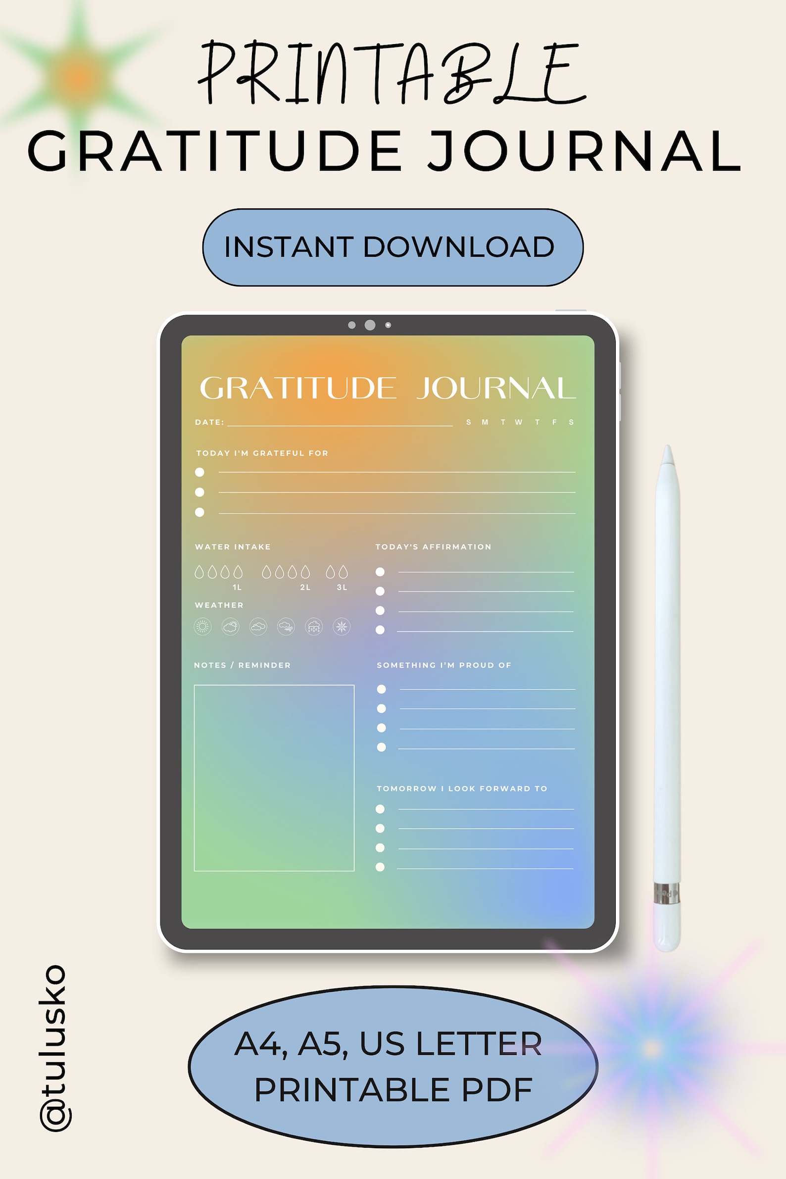 Gratitude Journal Manifestation Planner Printable Daily - Etsy