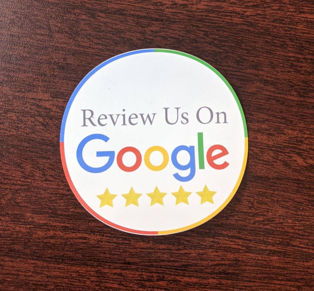 Review Us on Google Round Sticker - Great for Small Businesses - Etsy