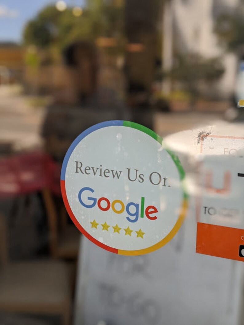 Review Us on Google Vinyl Window Cling Decal Great for Small Businesses ...