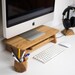 Solid Wood Monitor Stand / Wood Desk Shelf Organizer/ Computer Desk ...
