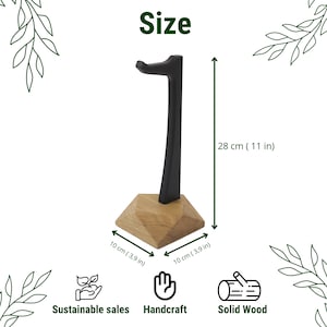 Wooden Headset Stand Unique Headphone Holder Minimalist Wood Desk ...