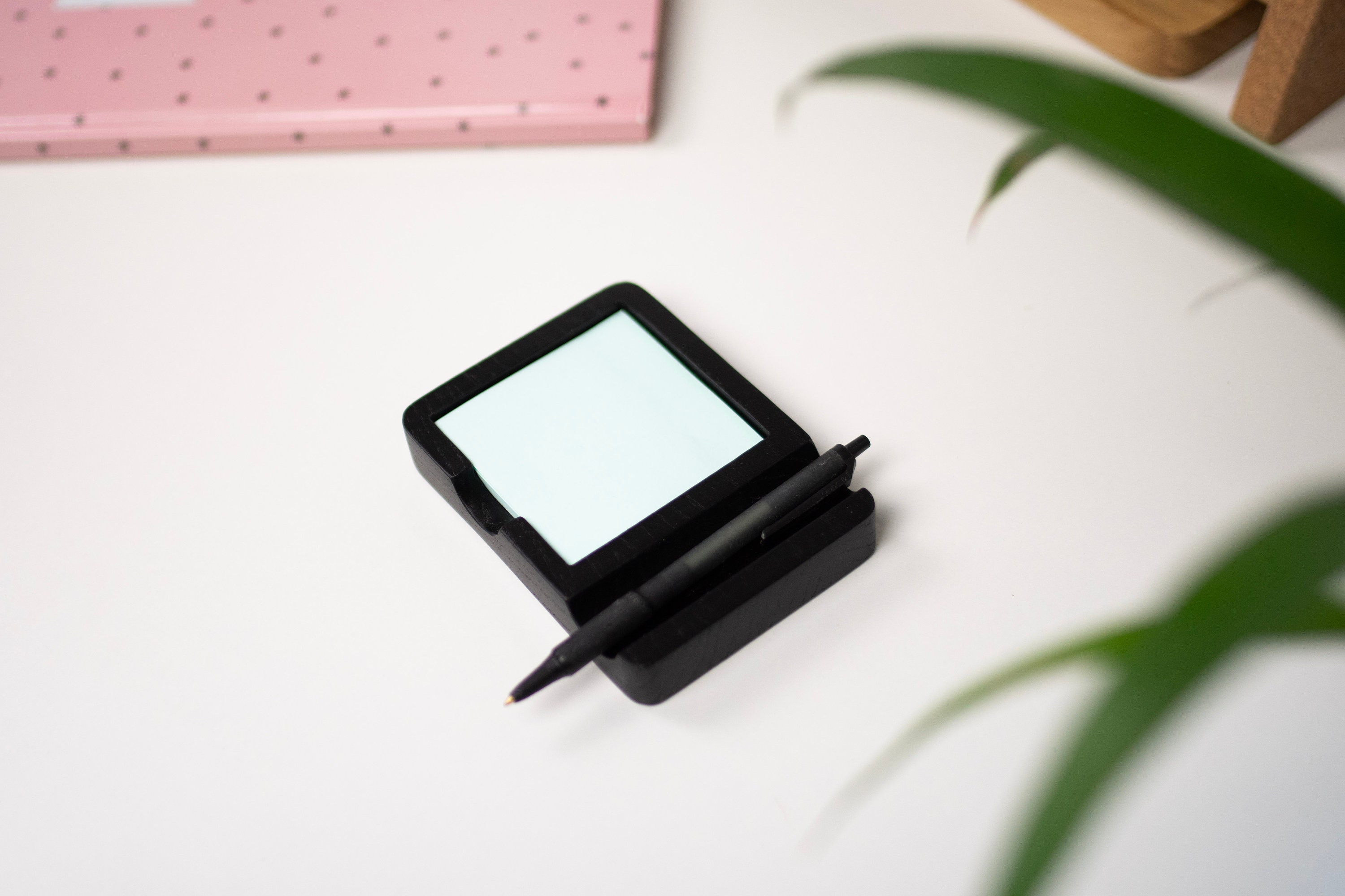 Wooden Sticky Note Holder | Minimalist Pencil Holder | Unique Sticky ...
