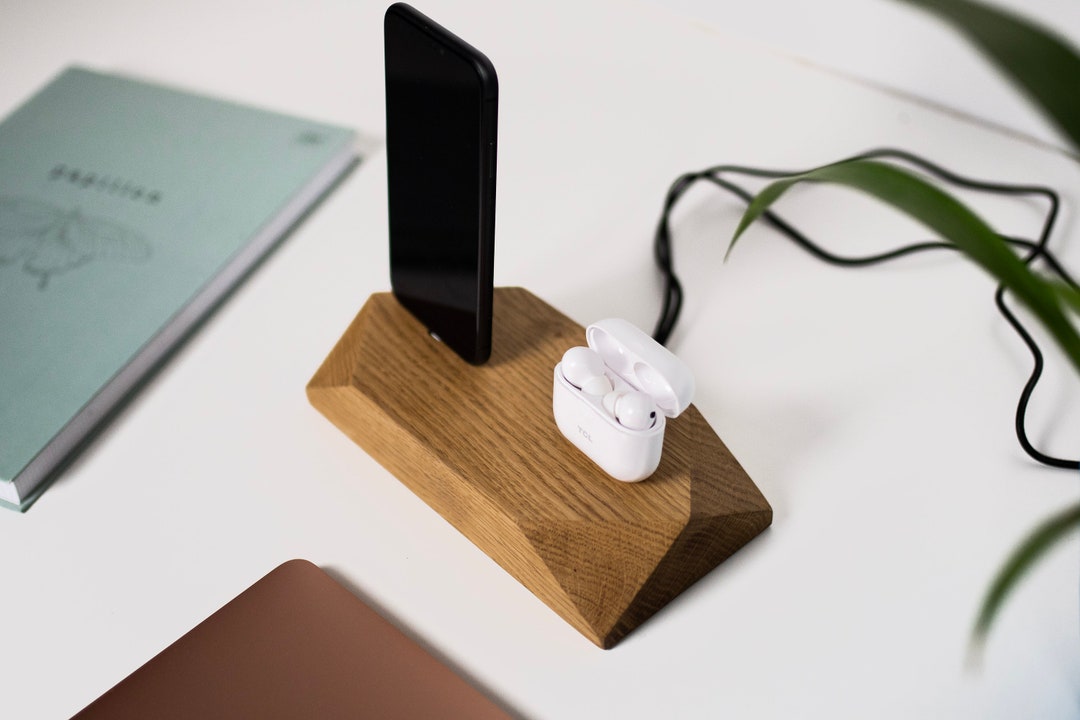 Wooden Dual Docking Station/ Double iPhone Charging Station/wood Phone ...