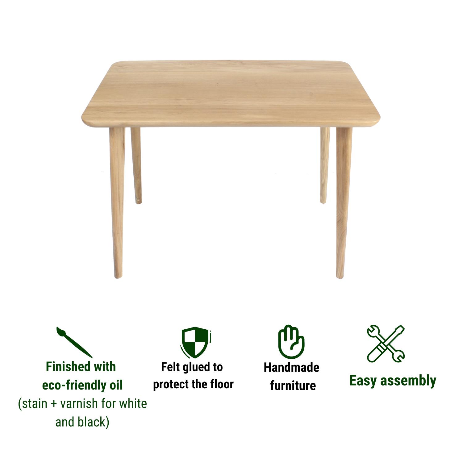 Handmade Wooden Computer Desk, Solid Wood Desk Top, Small Scandinavian ...