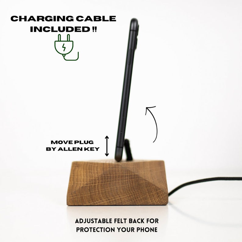 Personalized Wooden Charging Dock, Engraving Gift for Men, iPhone ...