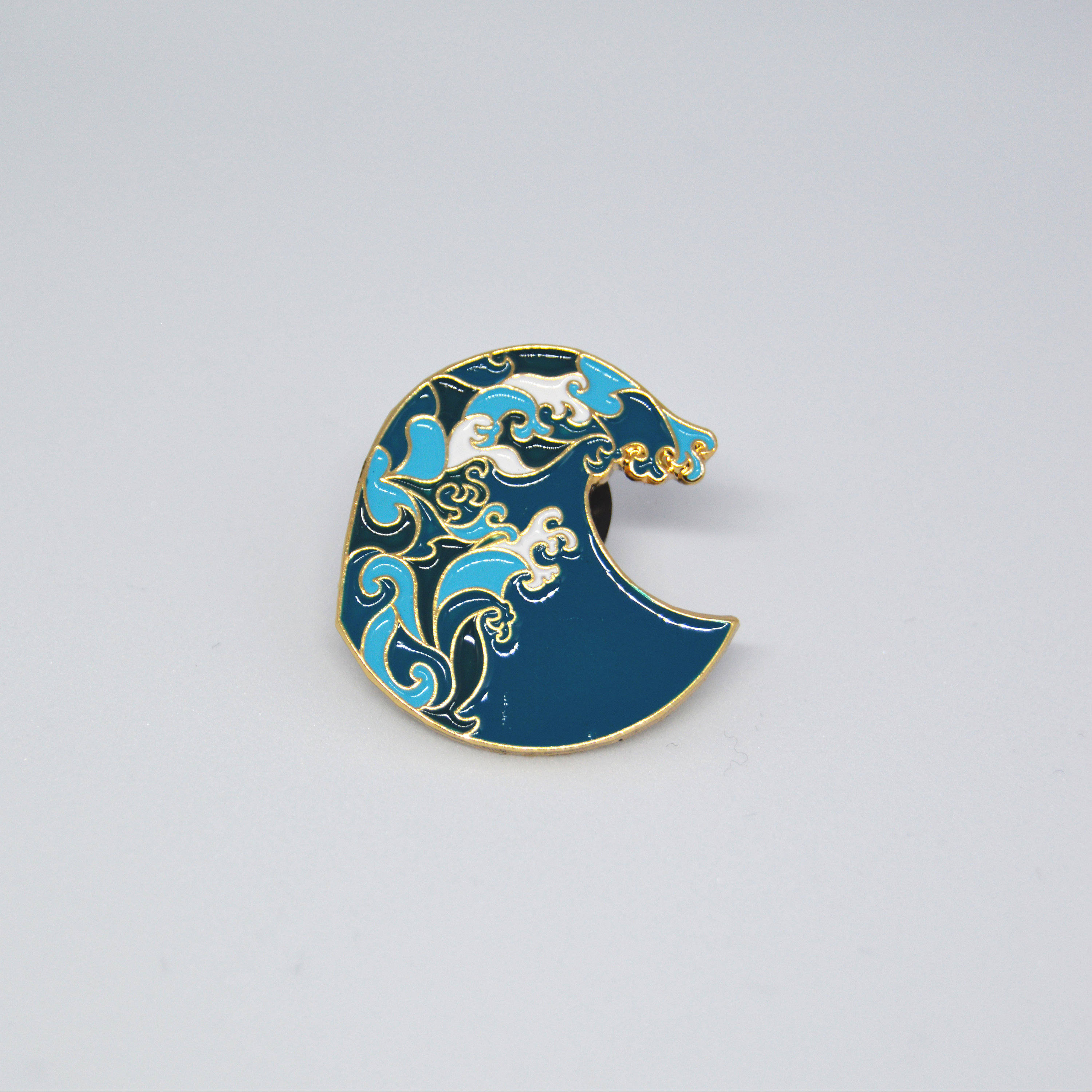 Kanagawa Wave Enamel Pin Badge - Blue - Etsy