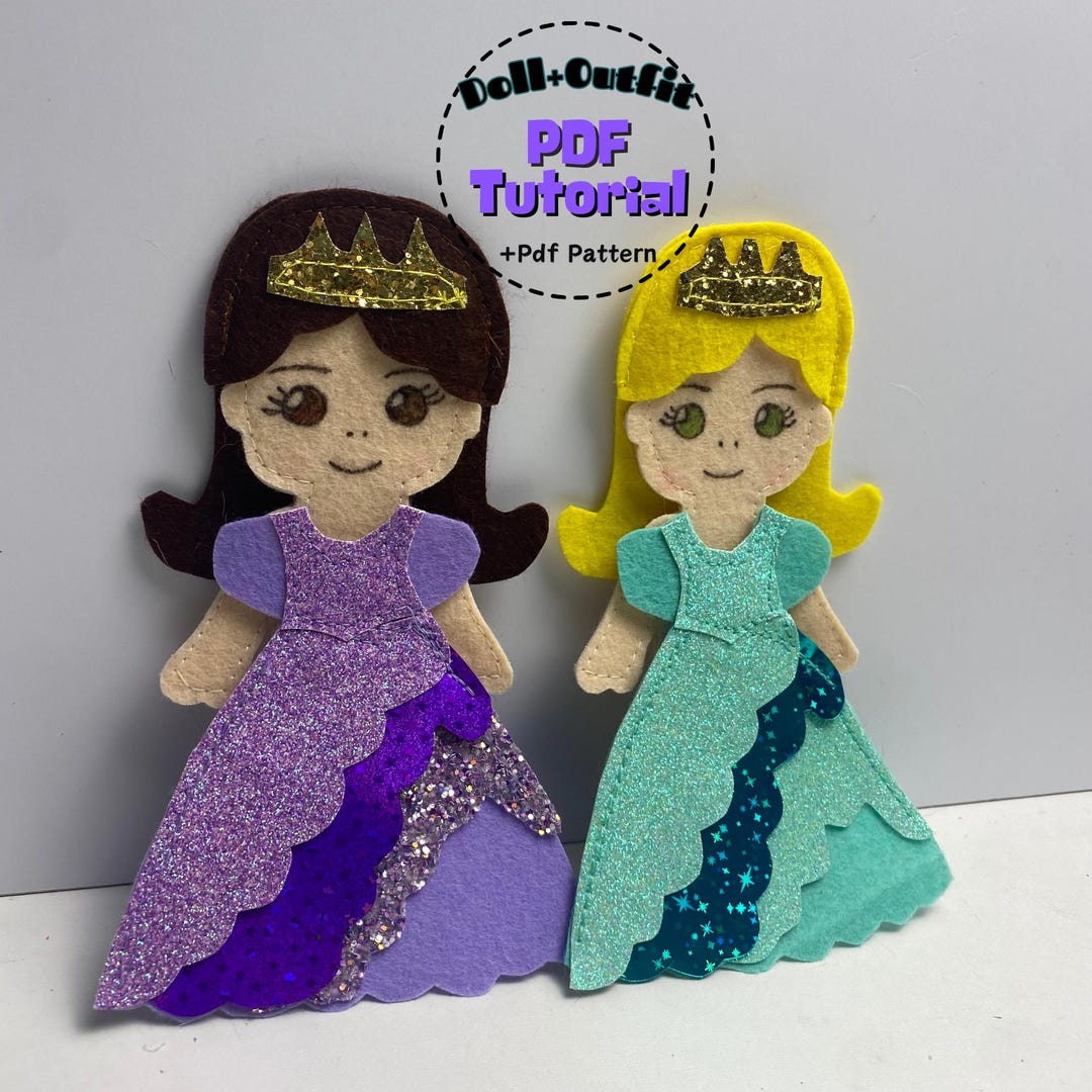 Cute Felt Princess Doll and Outfit Pattern, PDF Pattern Download ...