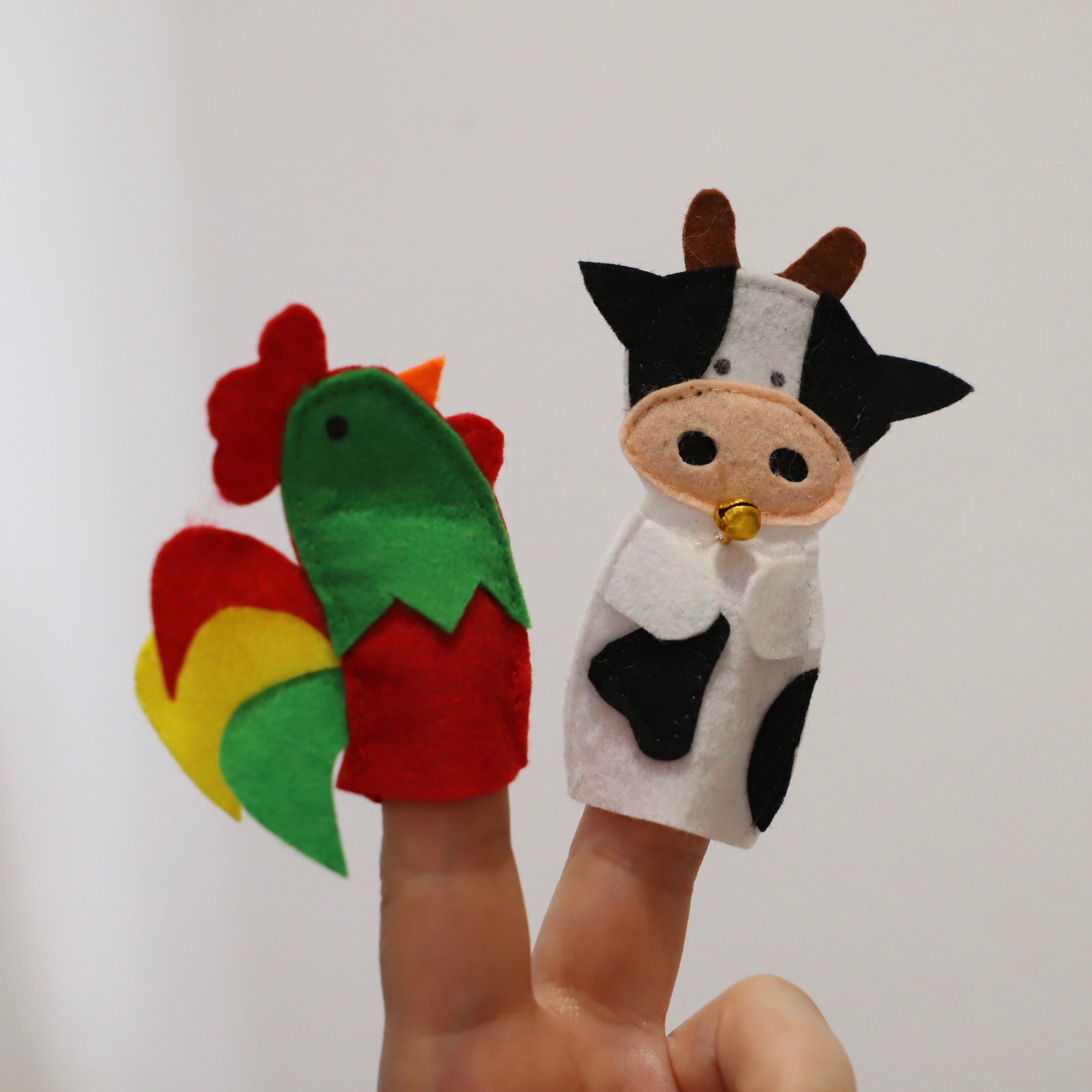 Felt Farm Animal Finger Puppet Set: Handmade Montessori Toy - Etsy