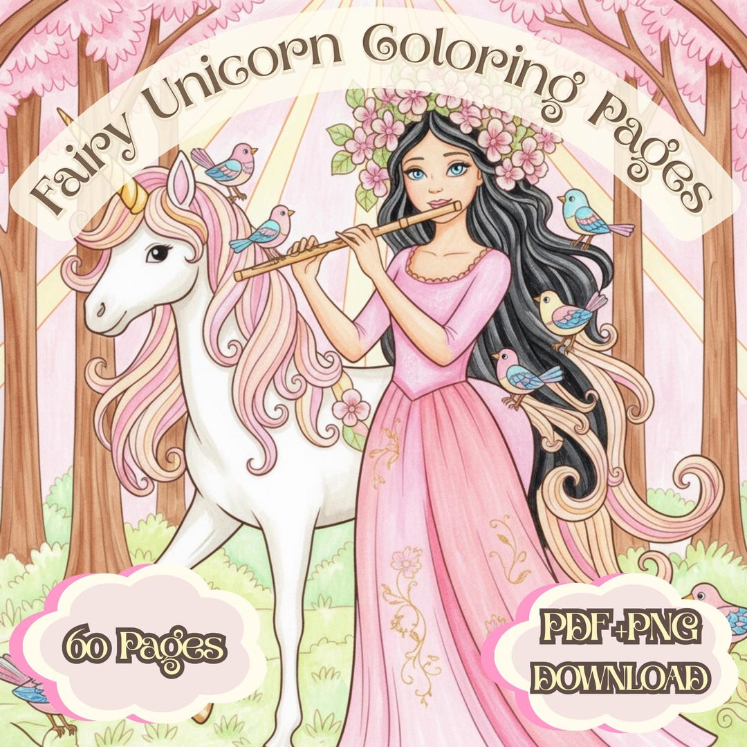 Fairy Unicorn Coloring Pages – 60 Magical Printable Sheets, PDF & PNG ...