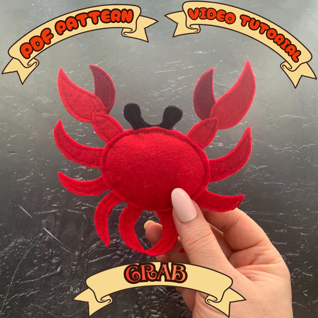 Easy Felt Crab Pattern | PDF Template Beginner Friendly DIY Sewing ...