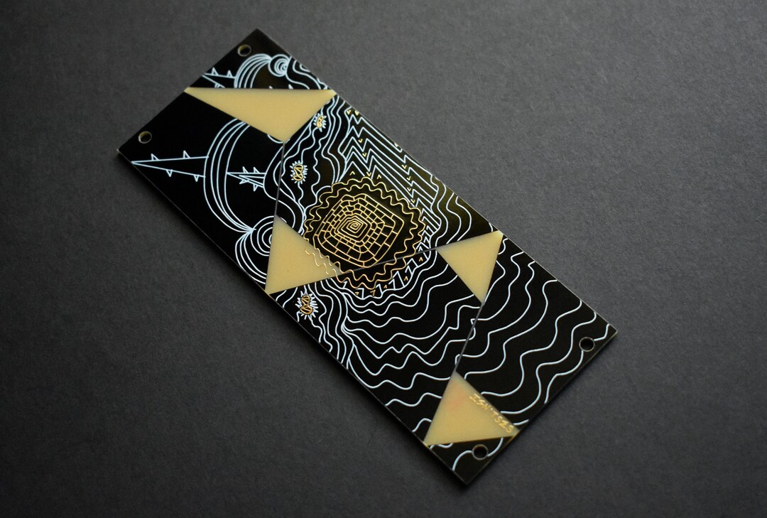 10HP Eurorack Blank Panel With Artwork. design D 3U, Black & Gold ...