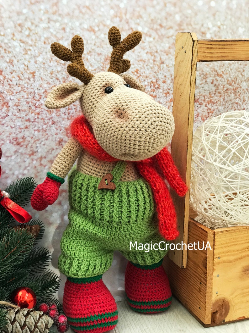 Crochet Deer Pattern, Crochet Elk, Christmas Deer, Christmas Elk ...