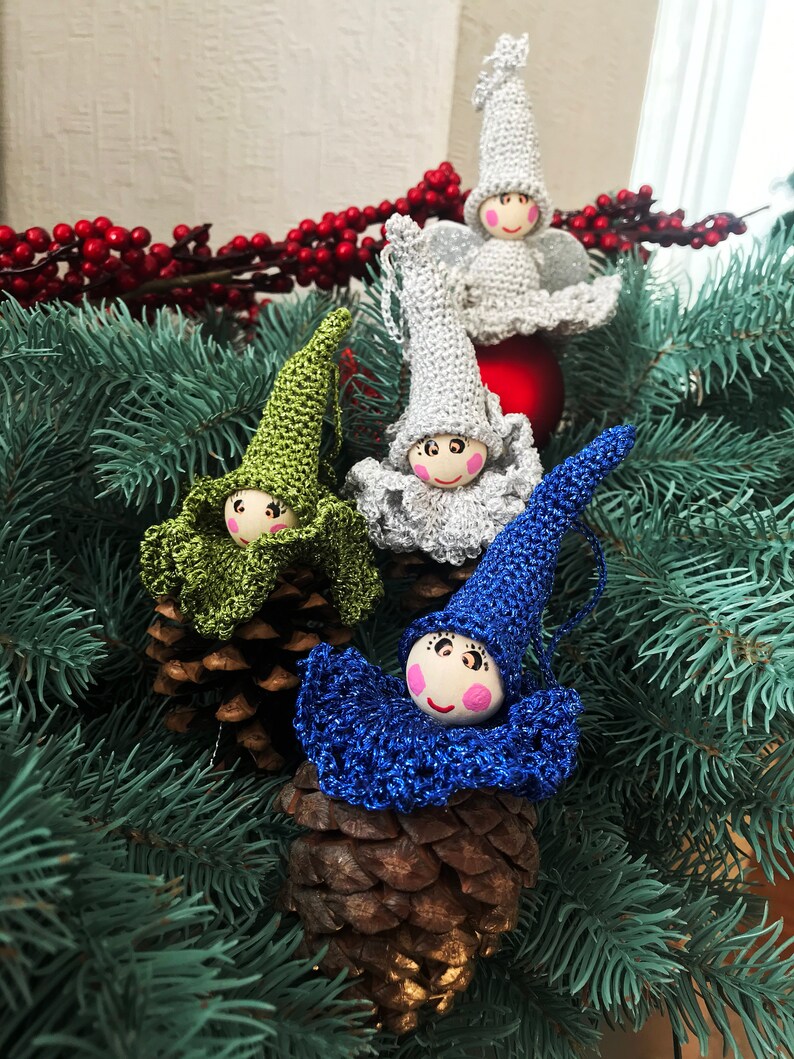 4 crochet elfs pattern crochet angel set pattern crochet | Etsy