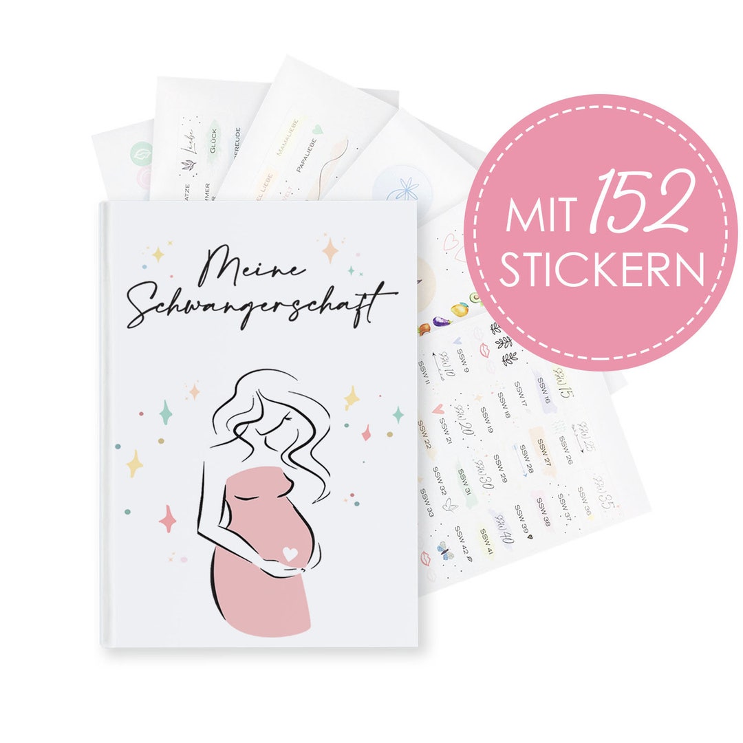 Pregnancy Diary With 152 Stickers, Leporello & Additional Inner Pocket ...