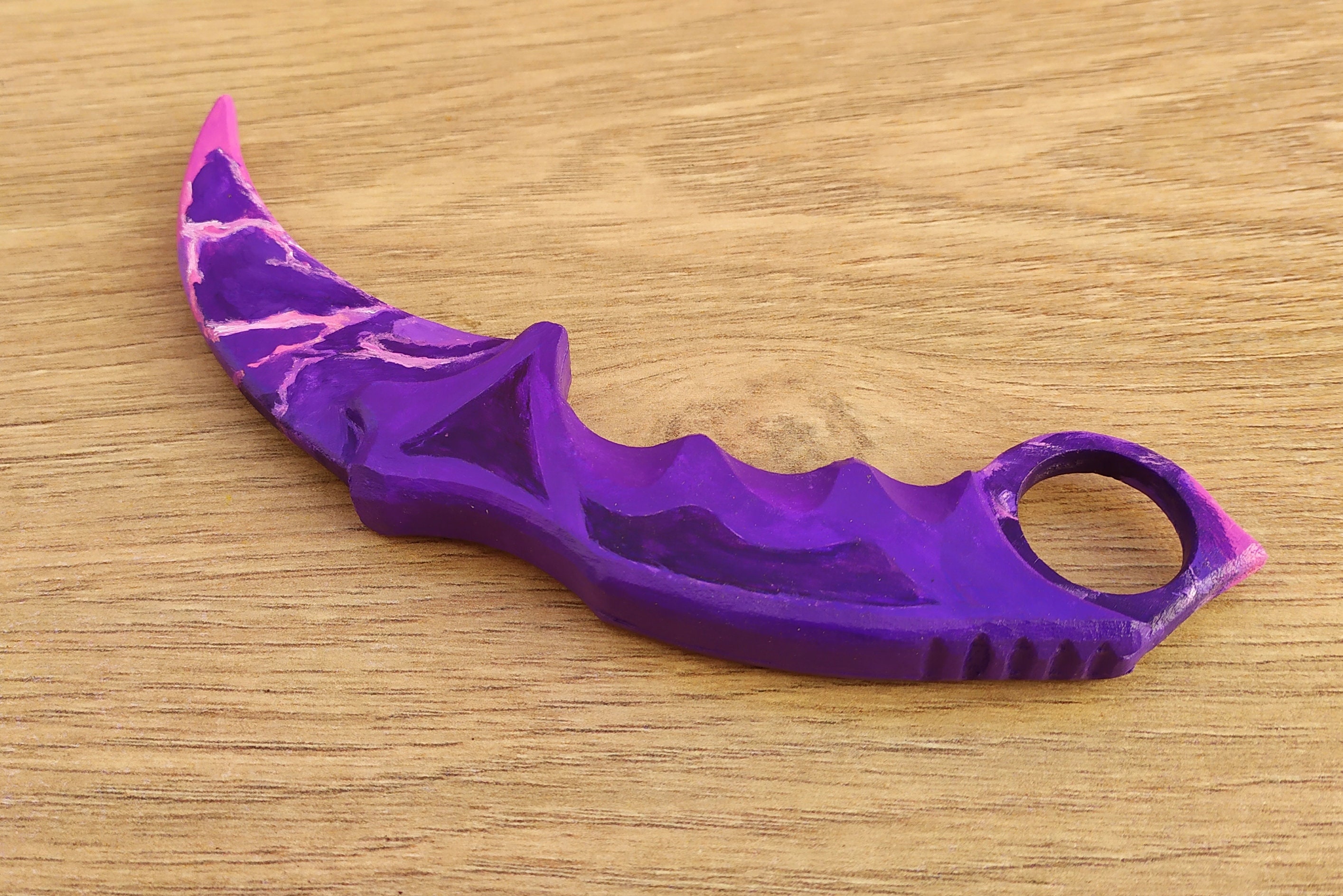 Toy Karambit Wood Knife for Fans of Computer Games and Cosplay. Color ...