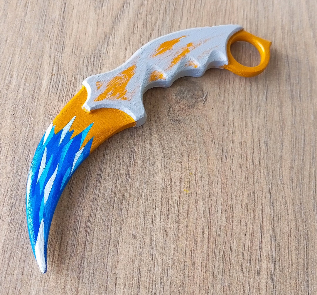 Mockup Wooden Karambit Knife Skin Frozen, Cold Flame, Poison, Dragon ...