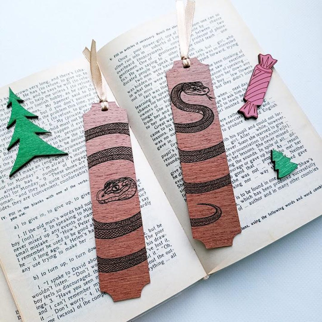 Wooden Engraved Bookmark Snake, Symbol of 2025, Chinese New Year - Etsy