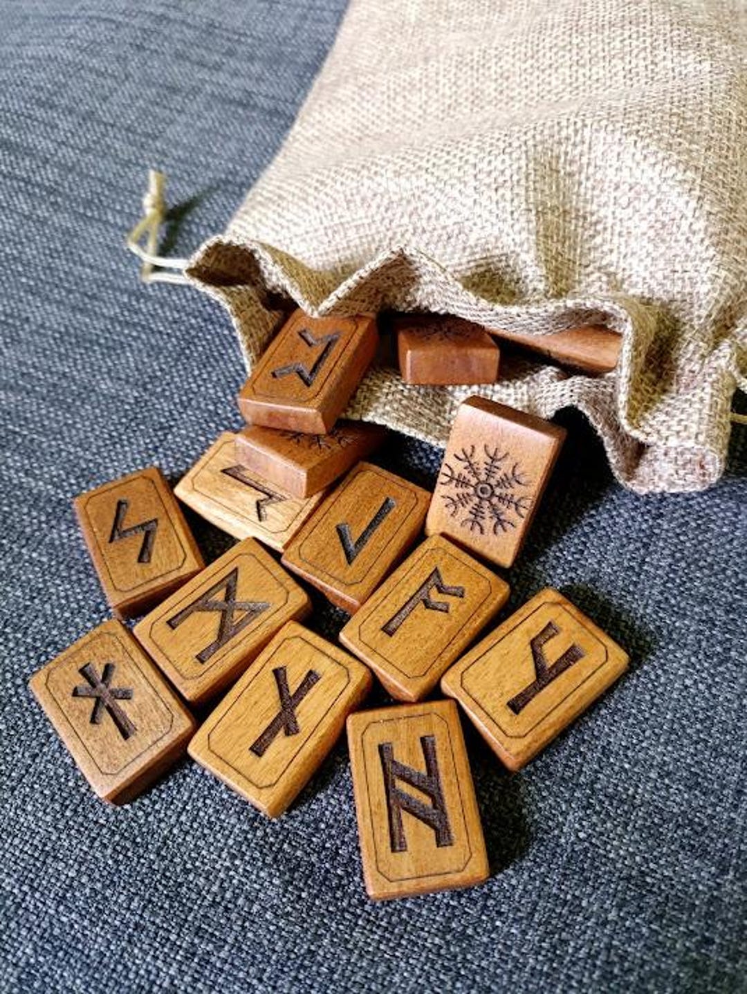Set of 34 Anglo-saxon Wooden Runes, Northumbrian Futhorc - Etsy