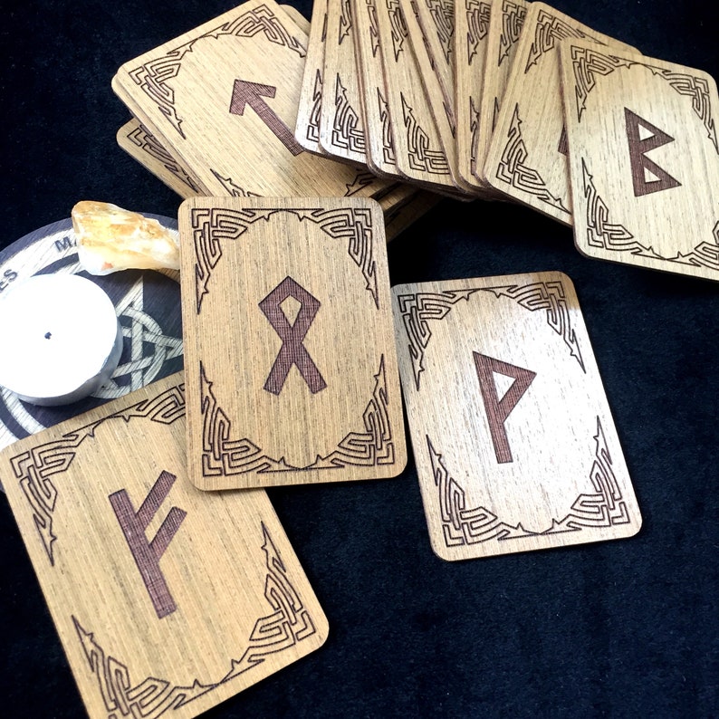 Triple Odin's Horn Viking Runes in Wood Box Wooden Rune - Etsy