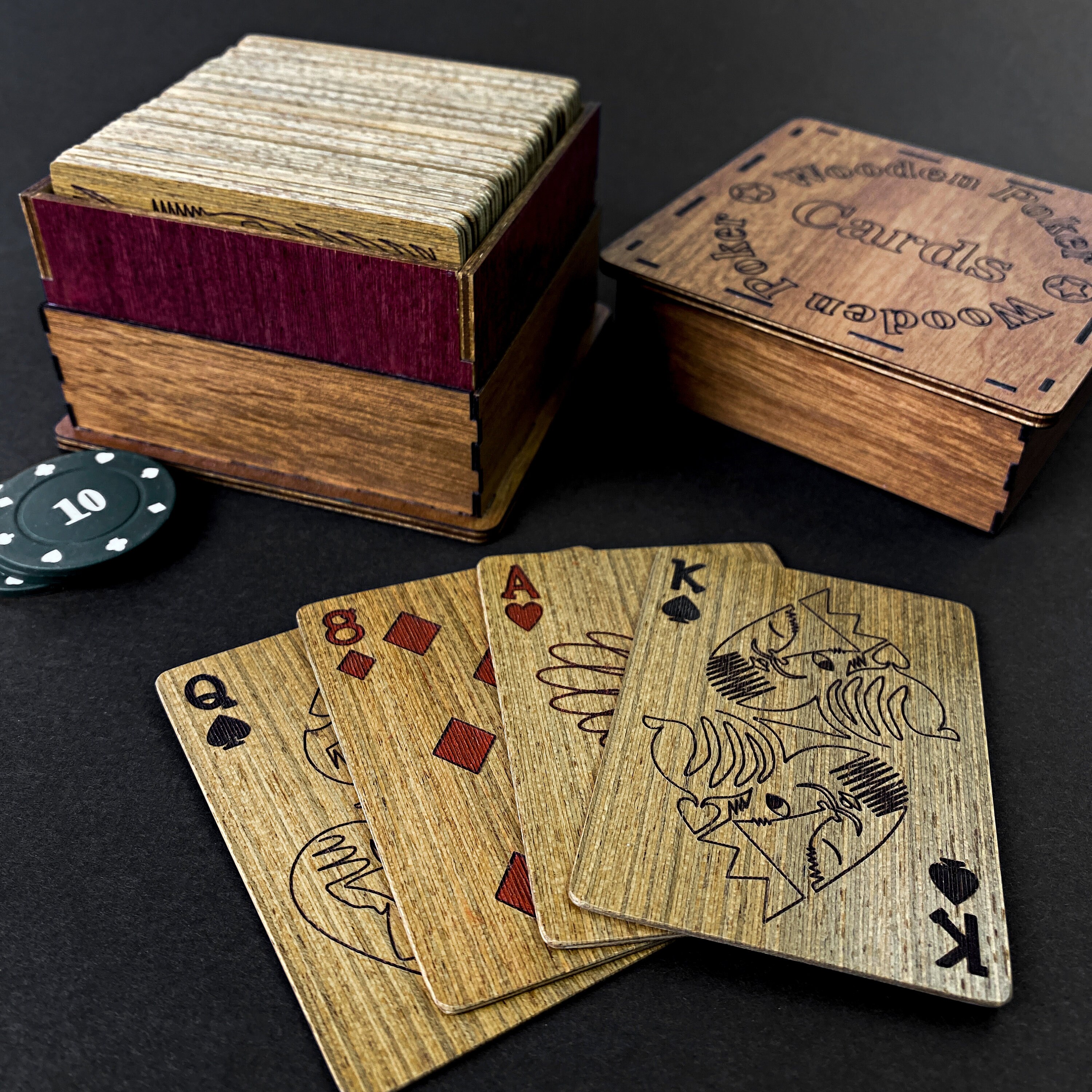 Collectible poker cards deck Limited deck wooden playing | Etsy