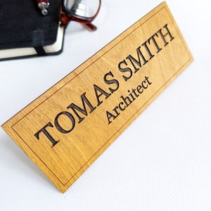 Personalized Wooden Desk Name Plate, Desktop Nameplate, Architect Name ...