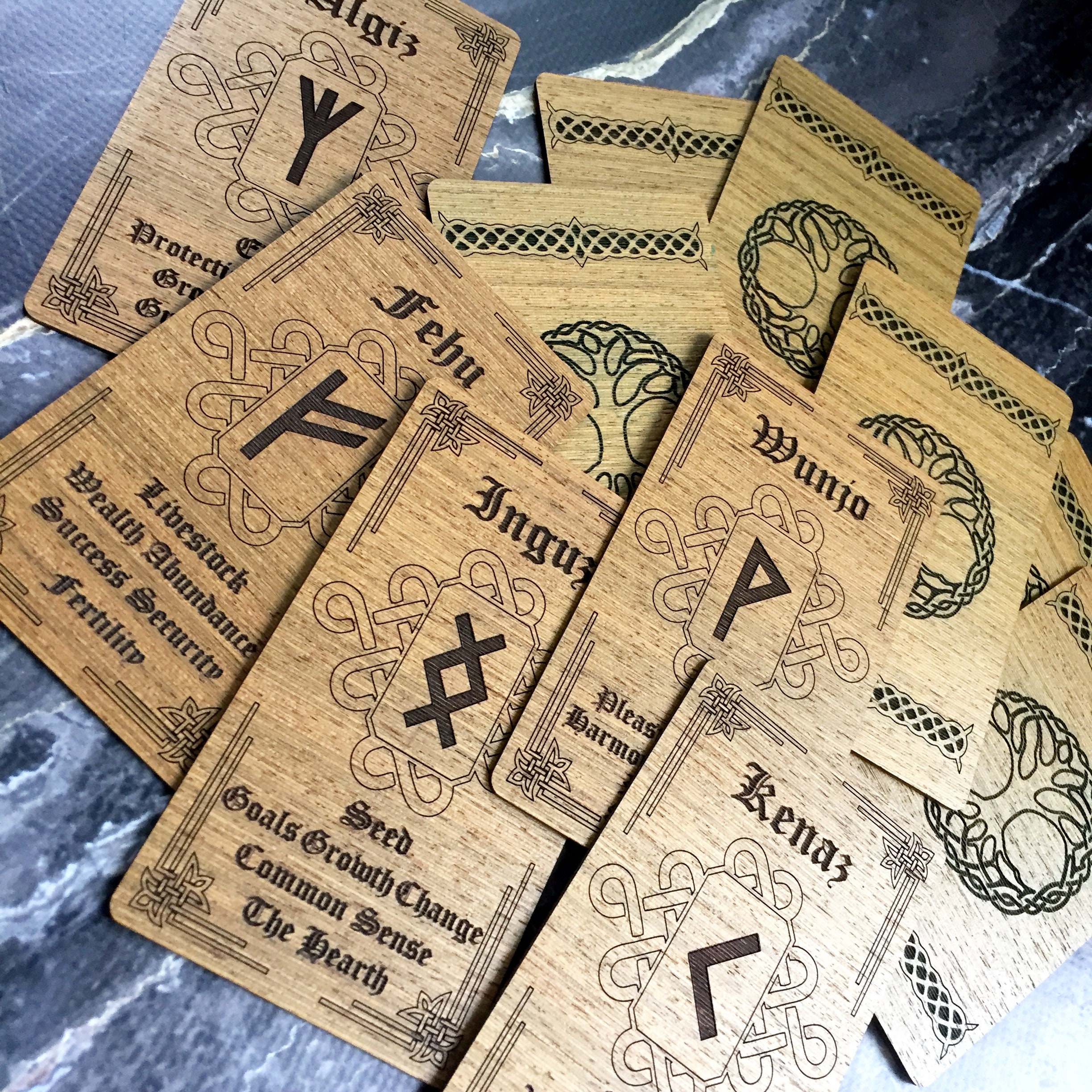 Yggdrasil Tree Wooden Runes Cards With Basic Meaning Elder - Etsy