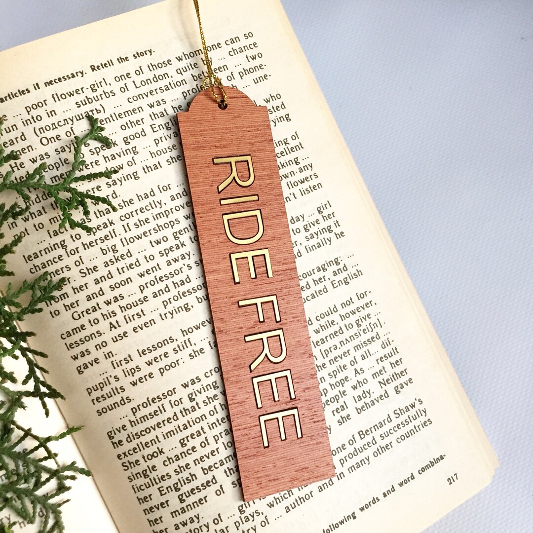 Ride Free Bookmark for Biker Girl, Custom Wooden Bookmark, Bookmark for ...