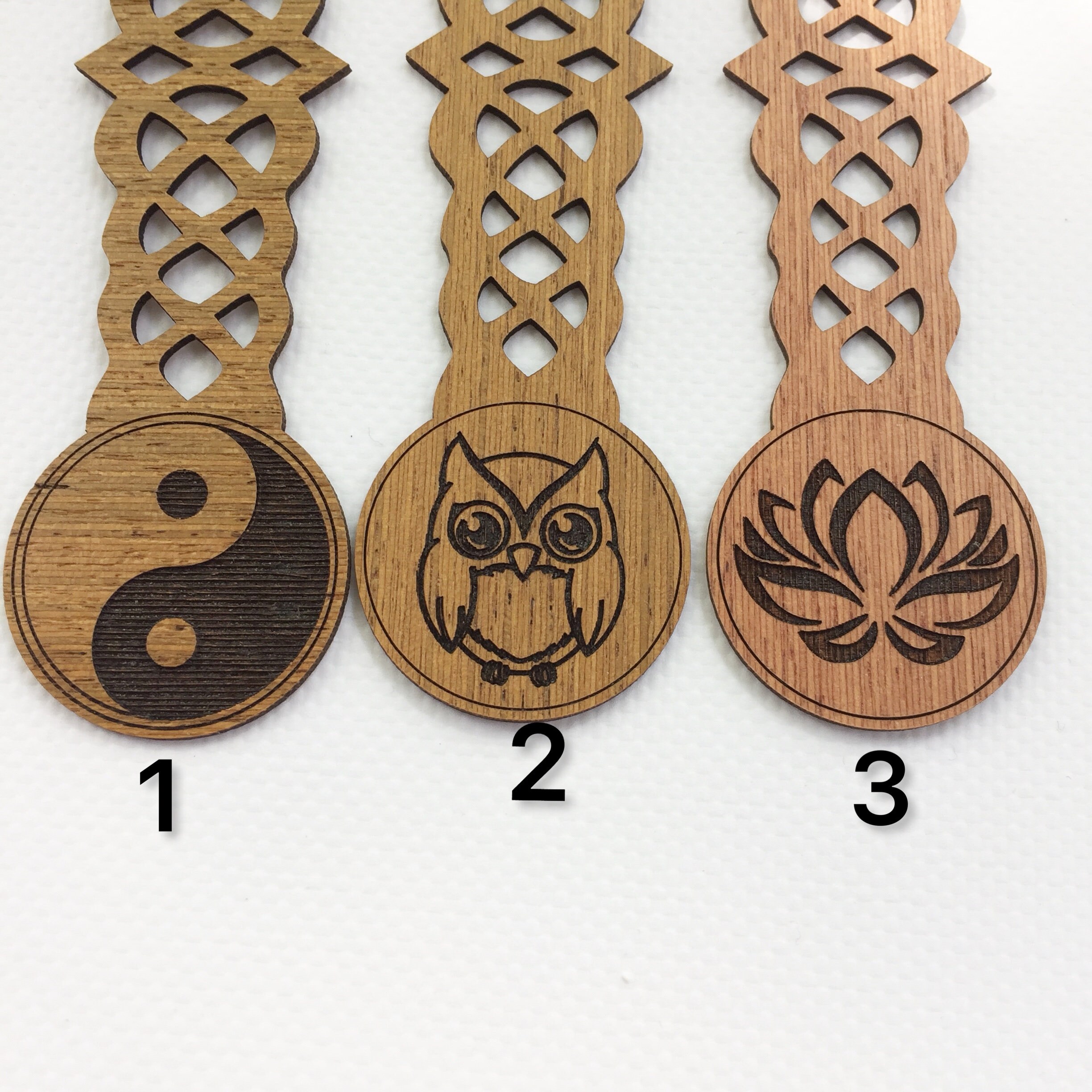 Lotus Flower Bookmark, Wood Bookmark, Engraved Wooden Bookmark, Yoga ...