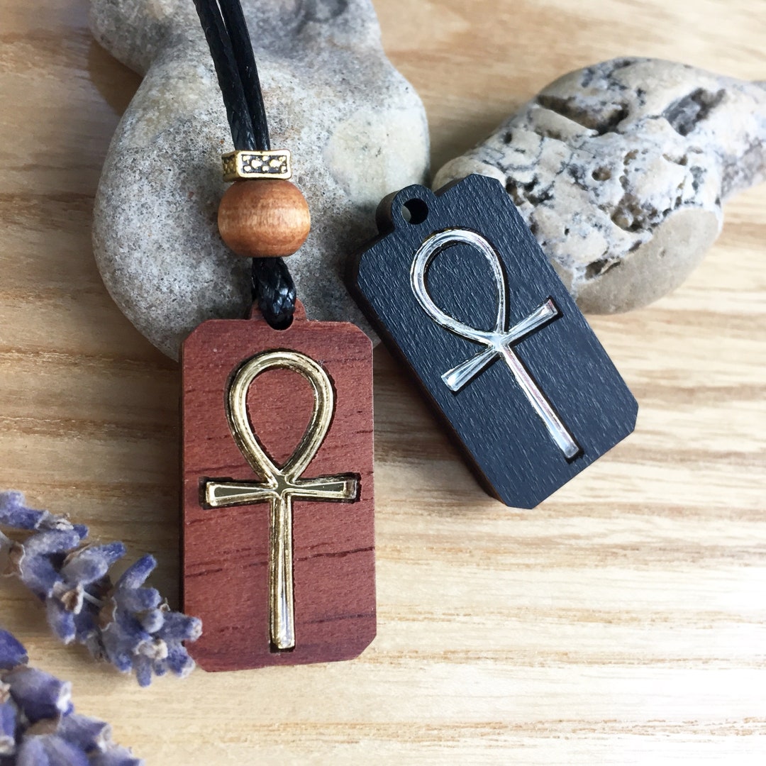 Mini Wooden Ankh Necklace Ankh, Ankh Pendant Egyptian Key of Life ...